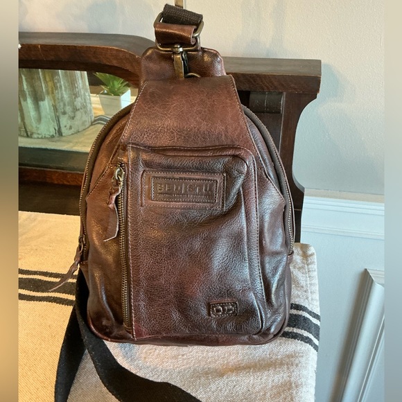 Bed Stu | Bags | Nwot Bed Stu Leather Beau Backpack Sling Bag Teak Rustic Msrp 26 | Poshmark